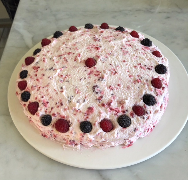 Frozen Raspberry Meringue Cake